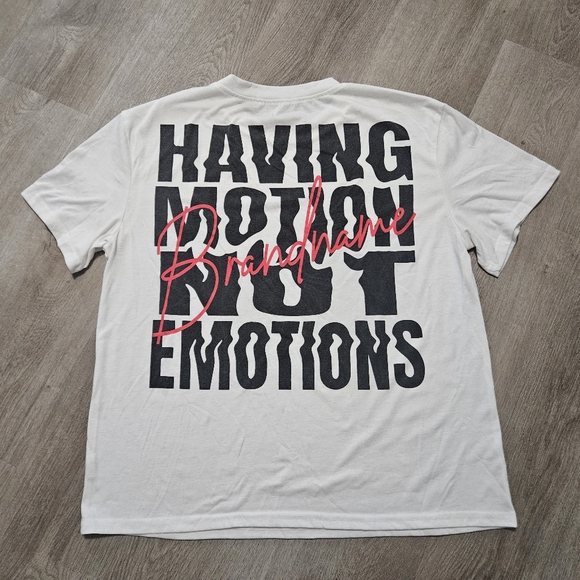 SHEIN | Shirts | Mens Large Brandname Having Motion Not Emotions Tshirt ...